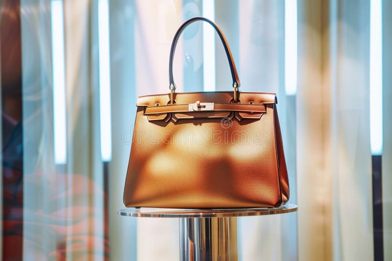 Designer Handbag Showcased on Pedestal Stand Stock Photo - Image of ...