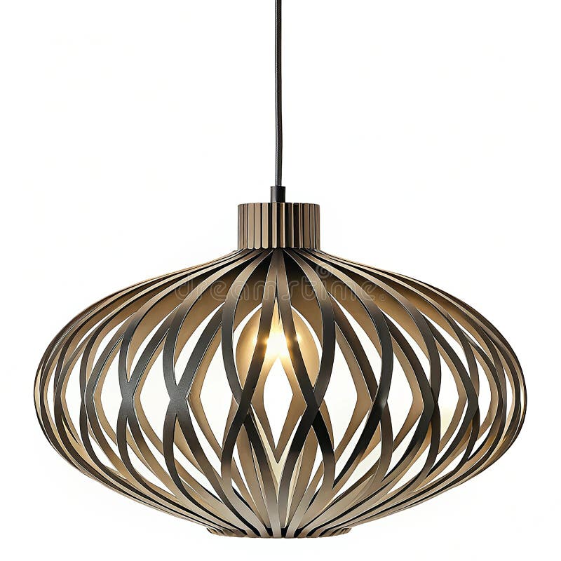 Designer Hanging Light with Abstract Metal Design Stock Illustration ...