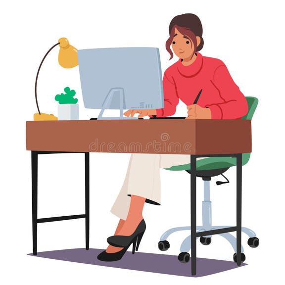 Designer Illustrator Female Character Blends Art and Technology ...