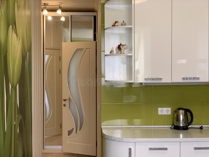 Designer Kitchen And Kettle Stock Image - Image of kettle, interior ...