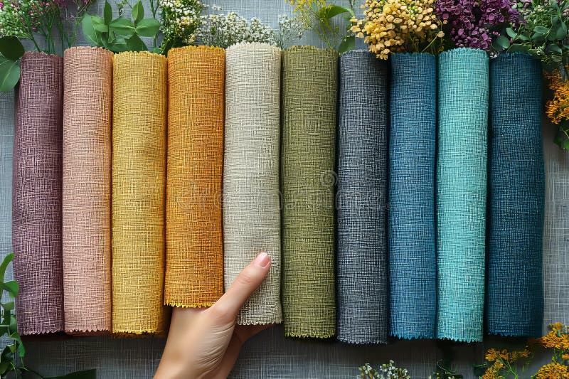 A Designer Lady Chooses Ceramic Tiles and Positions Fabrics for ...