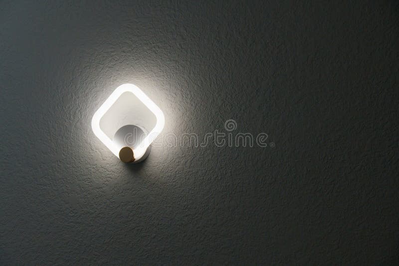 Designer LED Lamp on the Office Ceiling. Interior Lighting Stock Image ...