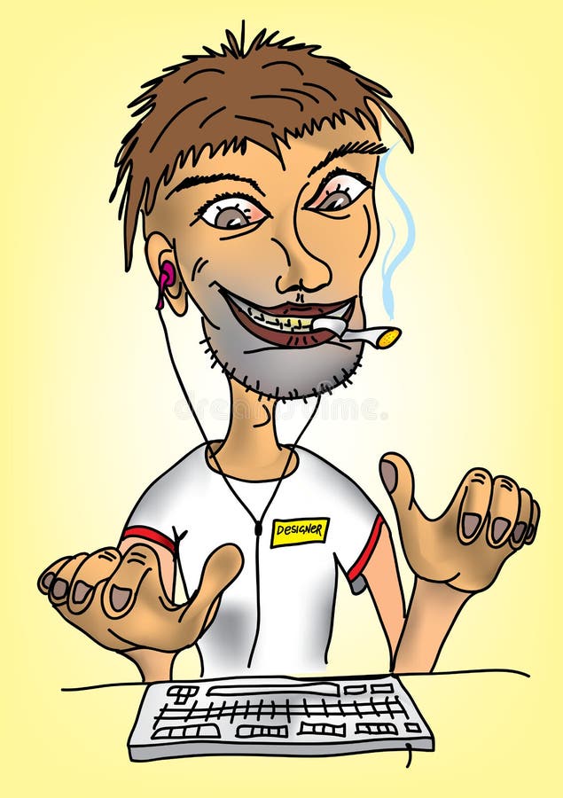 Designer with a Mad Kind of Work Stock Vector - Illustration of ...