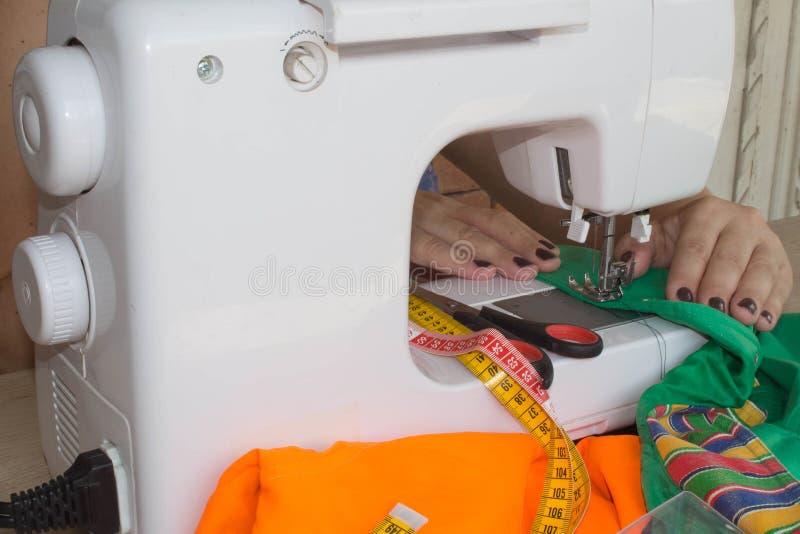 Designer Making a Garment in Her Workplace Stock Image - Image of ...