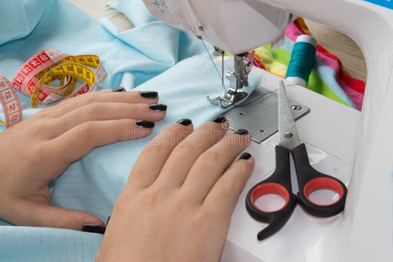 Designer Making a Garment in Her Workplace Stock Image - Image of reel ...