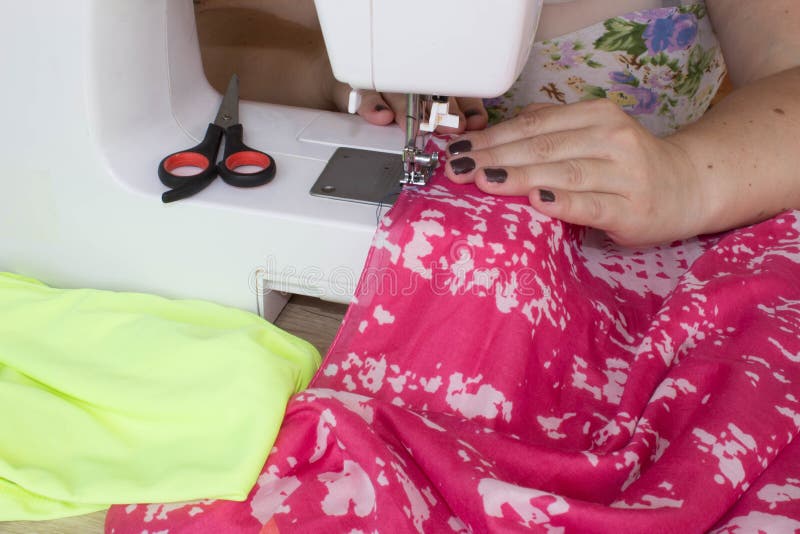 Designer Making a Garment in Her Workplace Stock Image - Image of ...