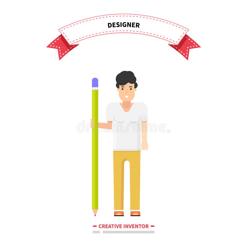 Designer Person Man. Creative Inventor Stock Vector - Illustration of ...