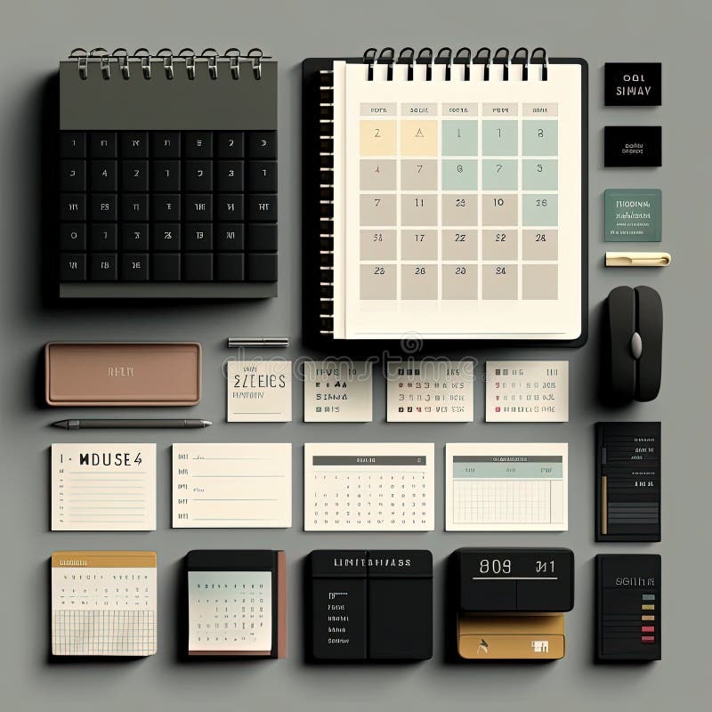 Designer Place of Work with Tools and Elements Office Supply ...