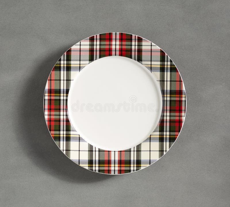 Designer Plate Round Shape in Check Graphics - Image Stock Image ...