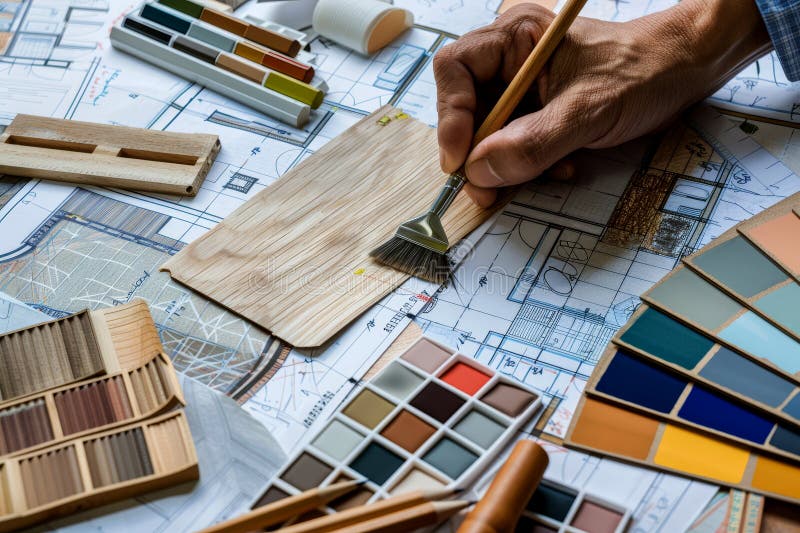 A Designer S Hand Holds Color Samples, Guiding a Thoughtful Selection ...