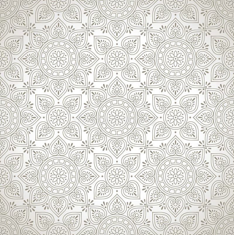 Designer Seamless Floral Wallpaper Stock Vector - Illustration of ...