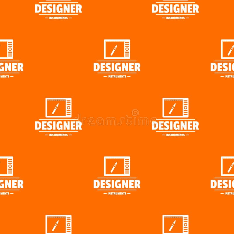 Designer Shop Pattern Vector Orange Stock Vector - Illustration of ...
