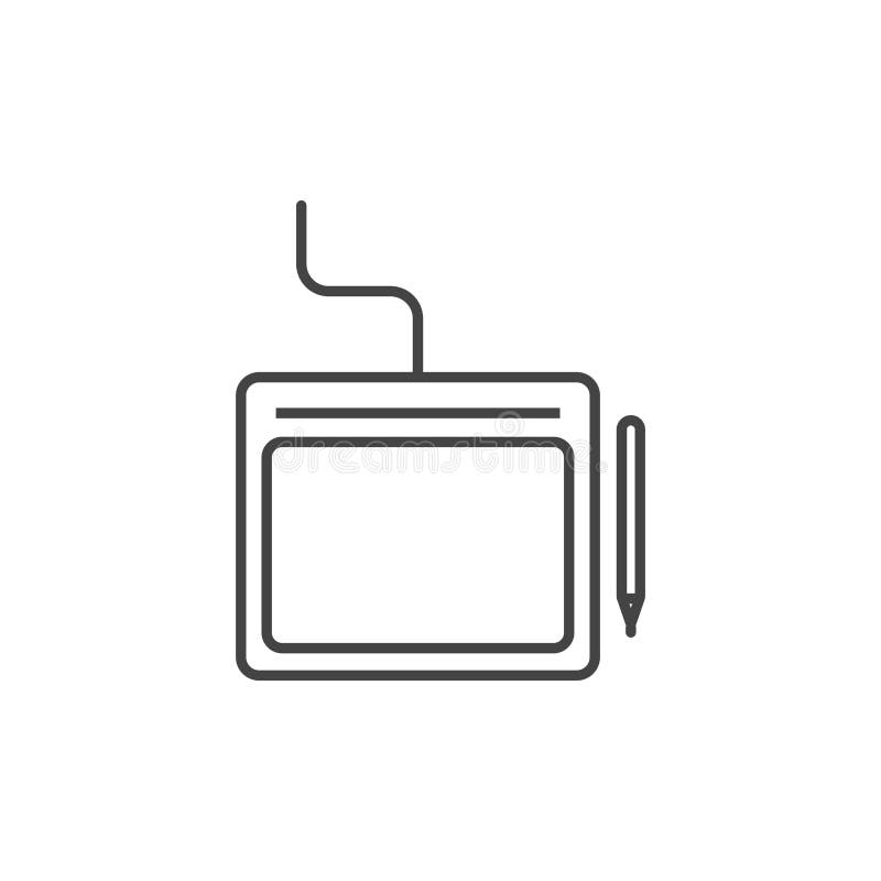 Designer Tablet and Pen Technology Icon Line Design Stock Vector ...