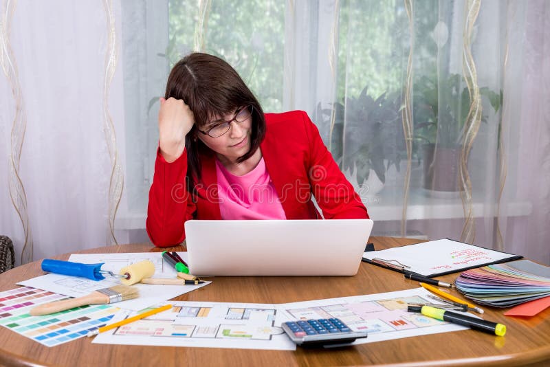 Designer Thinking about Development of New Project Stock Image - Image ...