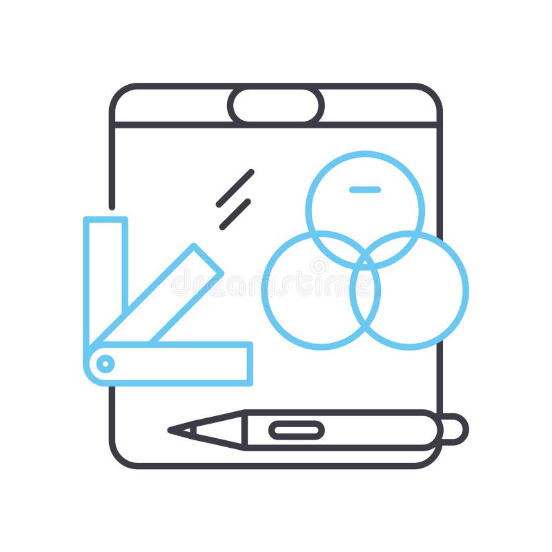 Designer Tools Line Icon, Outline Symbol, Vector Illustration, Concept ...