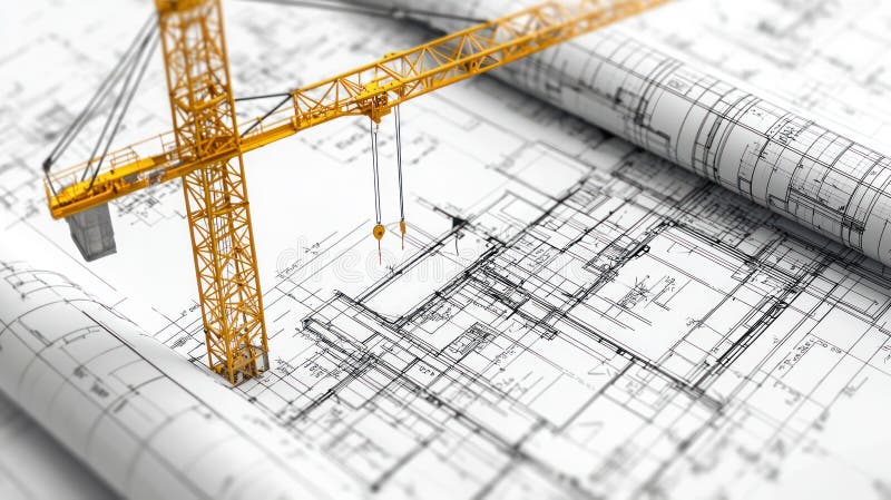 Designer Tools Over Blueprints Stock Illustration - Illustration of ...