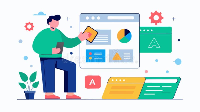 A Designer Uses Ab Testing Data To Optimize The Layout And Design Of A Landing Page Vector