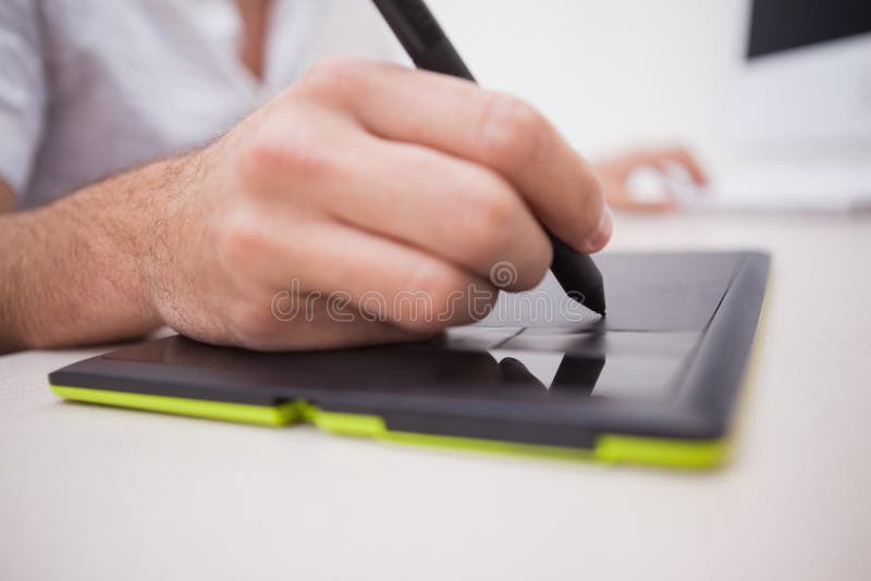 Designer Using Graphics Tablet and Colour Wheel Stock Photo - Image of ...