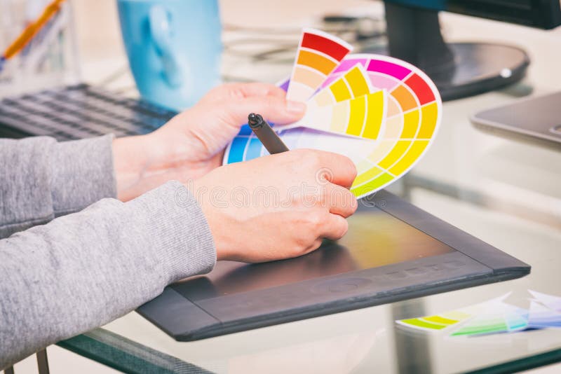 Designer Using Graphics Tablet Stock Image - Image of graphics ...