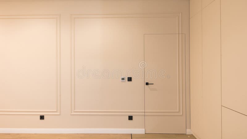 Designer Wall in a Modern Interior. White Room Stock Photo - Image of ...