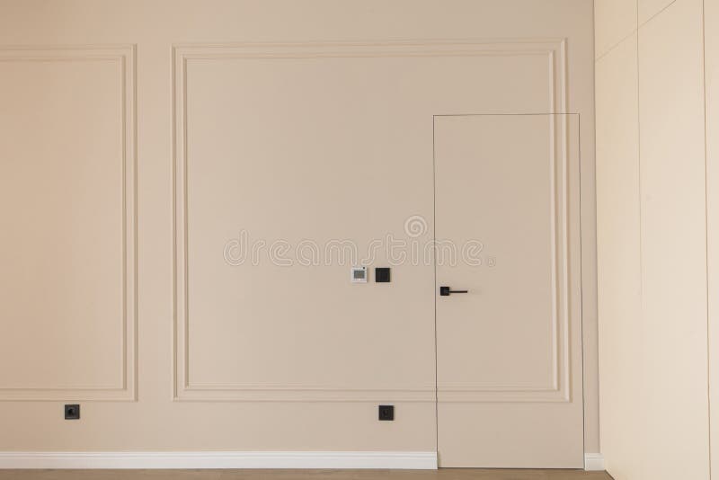 Designer Wall in a Modern Interior. White Room Stock Image - Image of ...