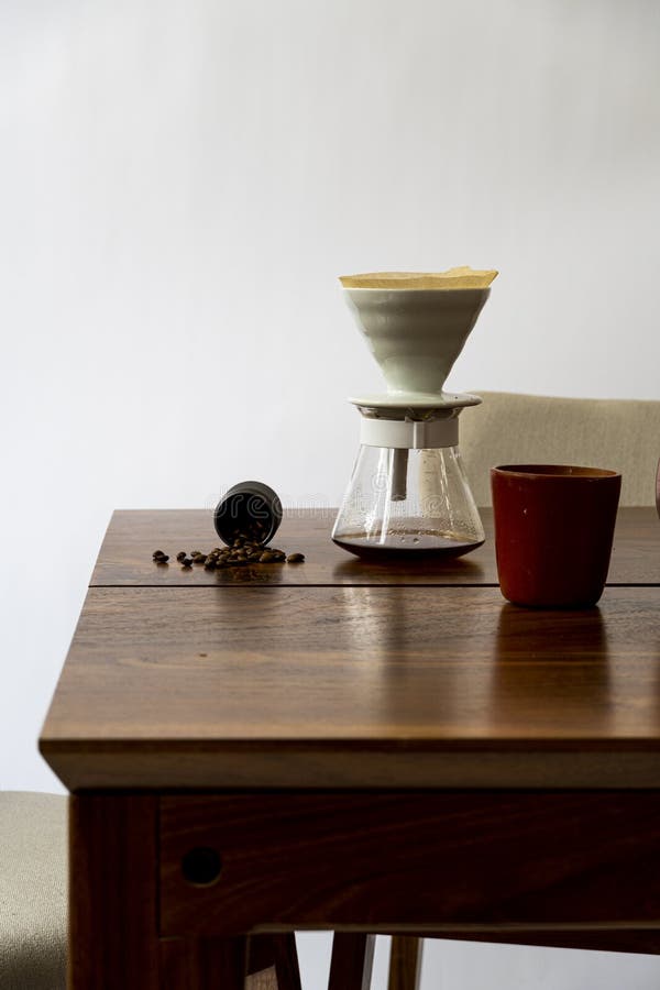 Designer Wood Dining Table, Minimalist and Simple Objects on the Table ...