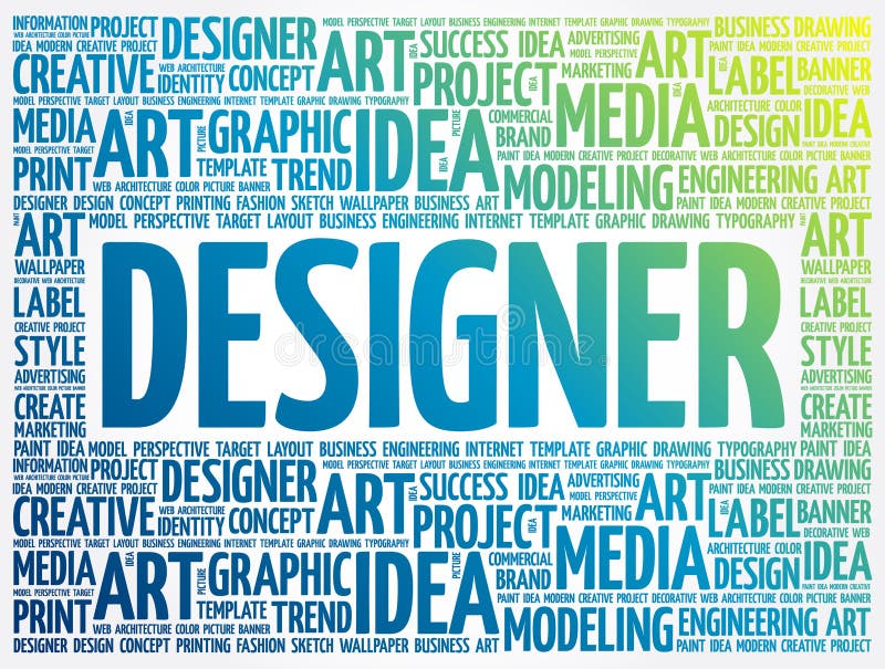 DESIGNER Word Cloud, Creative Business Concept Background Stock ...