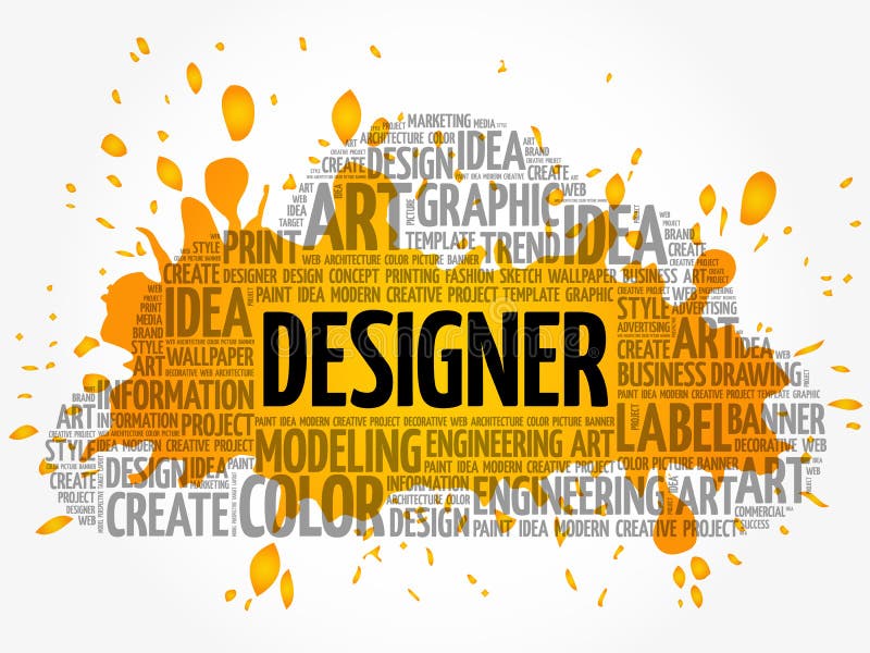DESIGNER word cloud stock illustration. Illustration of arts - 200317297