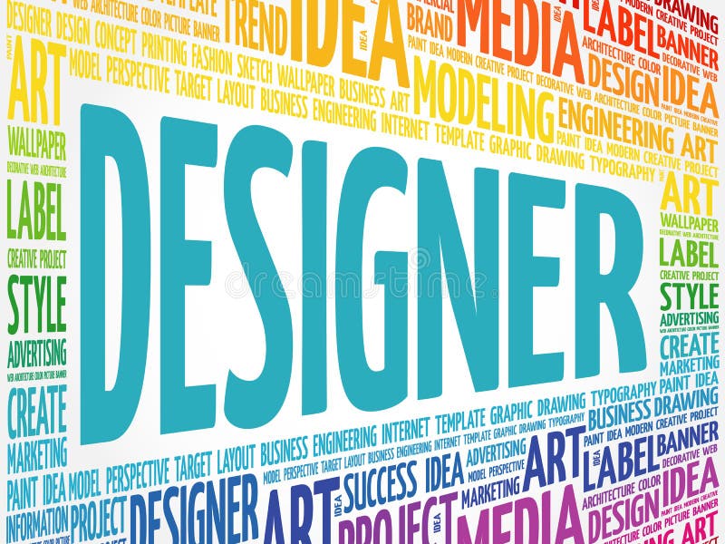 DESIGNER word cloud stock illustration. Illustration of advertise ...