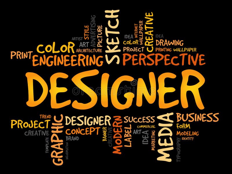 DESIGNER word cloud stock illustration. Illustration of arts - 200317297