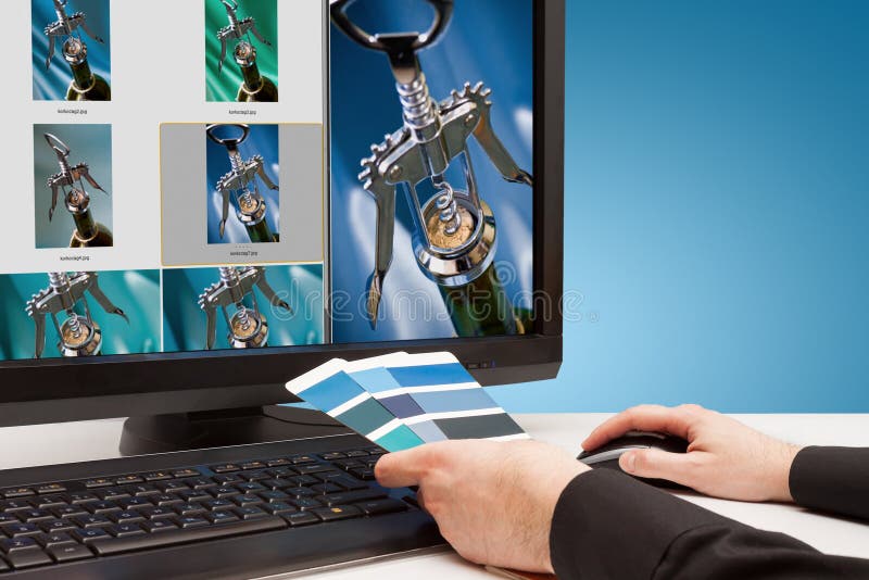 Graphic Designer at Work. Color Samples. Stock Photo - Image of palette ...