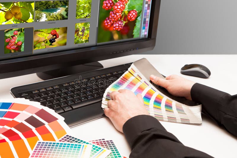 Designer at Work. Color Samples Stock Image - Image of colour ...