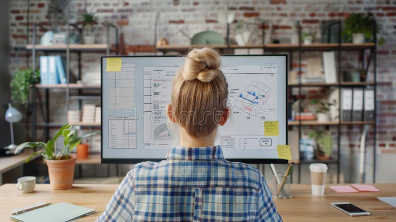 The Designer at Work Desk. AI Generated Stock Image - Image of coffee ...