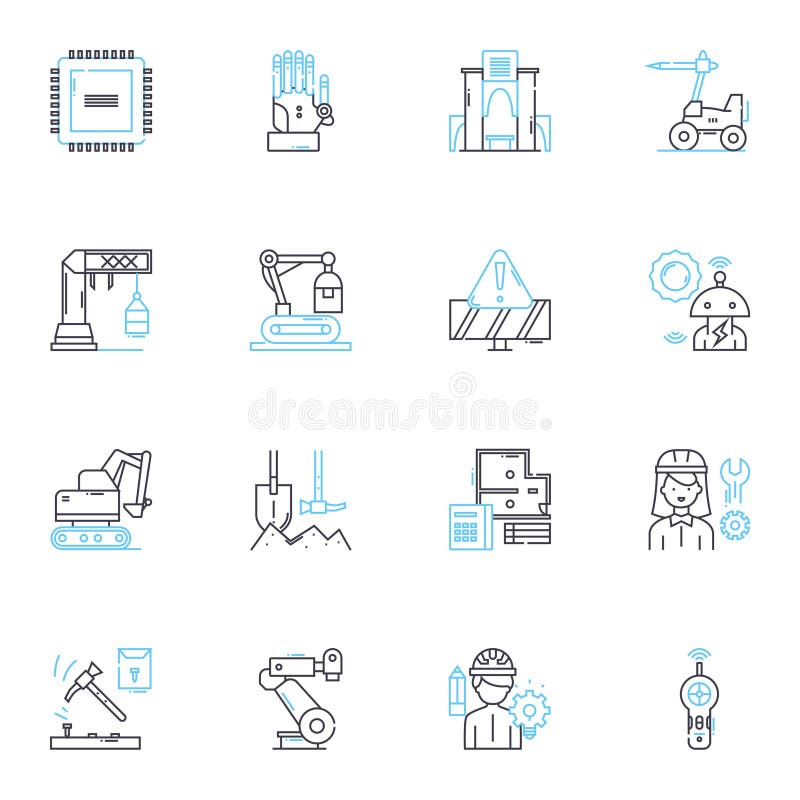 Designer Work Linear Icons Set. Typography, Color Theory, Branding ...