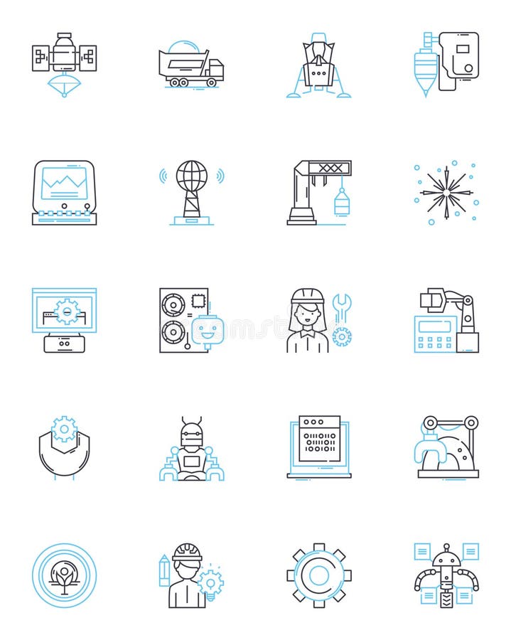 Designer Work Linear Icons Set. Typography, Color Theory, Branding ...