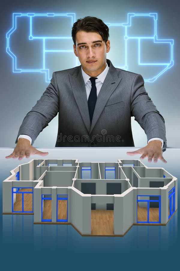 The Designer Working on 3d Futuristic Apartment Design Stock Image ...
