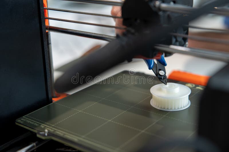 Designer Working with 3D Printer Creative Lab. Stock Photo - Image of ...