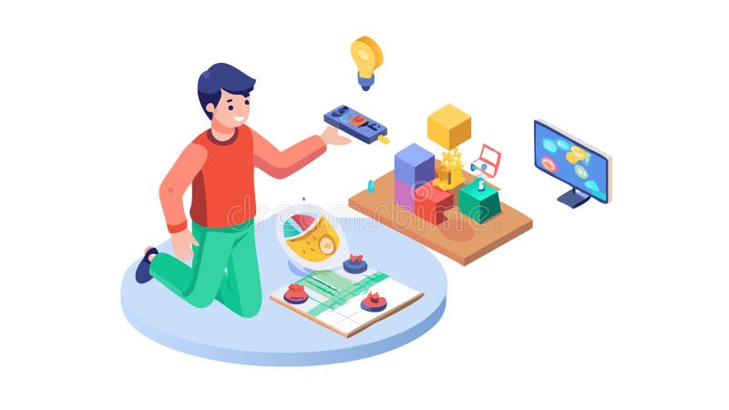 Designer Working with Digital Art and User Interface, Vector Design Generative AI Stock Vector ...