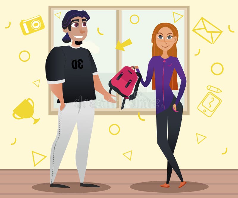 Designers Communicating in Office Near Window. Stock Vector ...