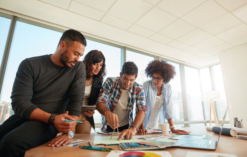 Designers Creating Advertising Campaign in Office Stock Photo - Image ...