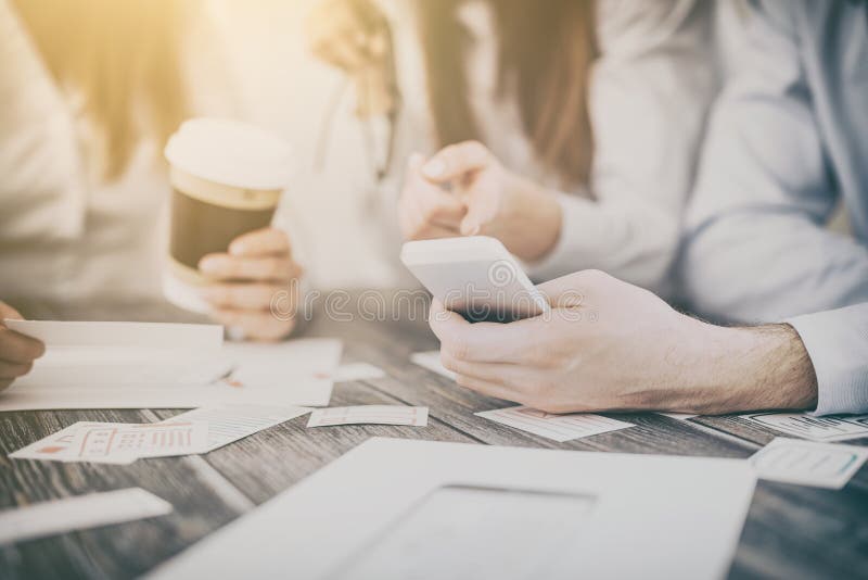 Designers Drawing Website Ux App Development. Stock Photo - Image of ...