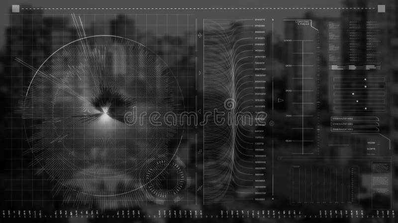 Designers Exploring Tech Dashboard Overlay Over Skyline, Featuring ...