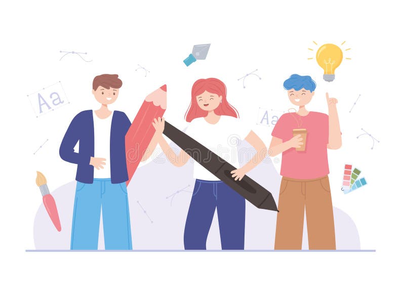 Designers group tools stock vector. Illustration of work - 214455038