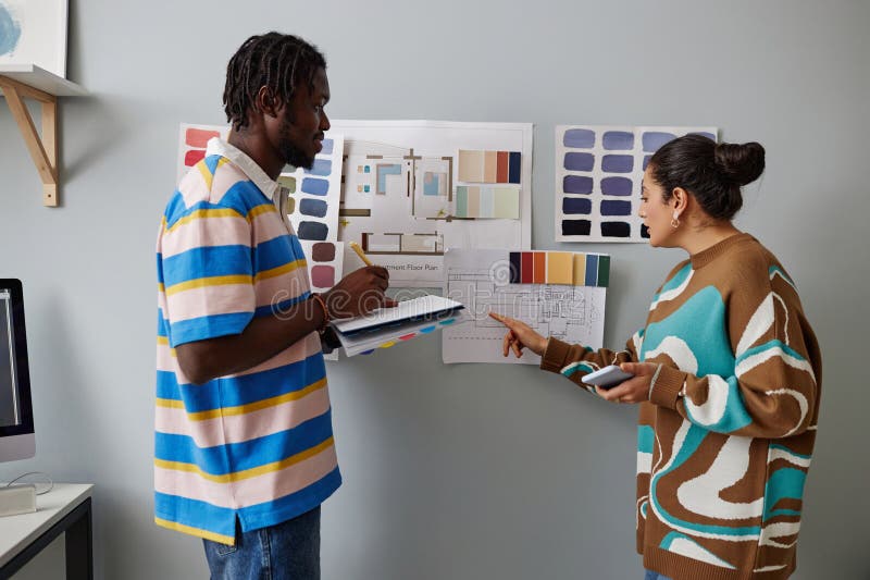 Designers of Interior Discussing Project Stock Photo - Image of design ...