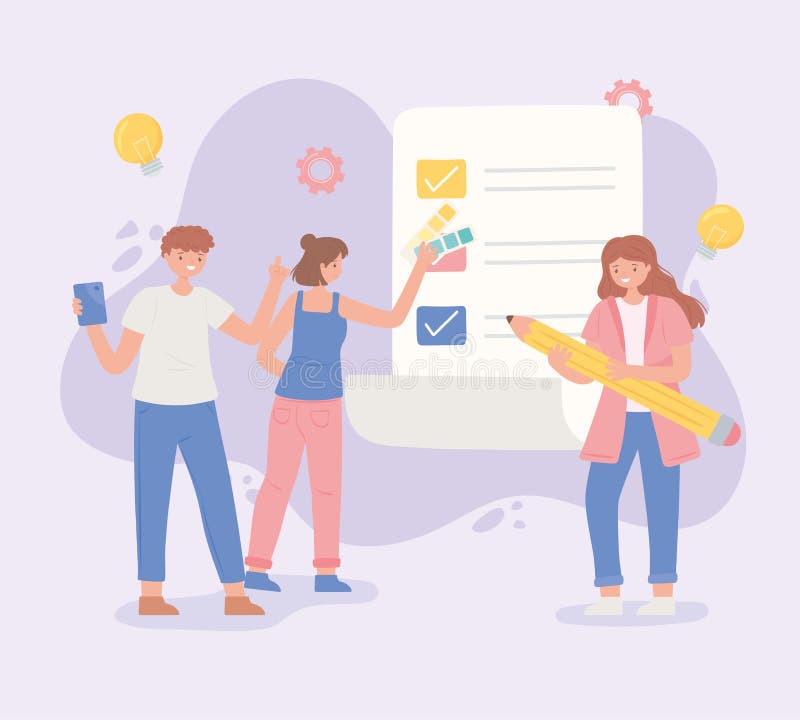 Designers process work stock vector. Illustration of work - 215637722