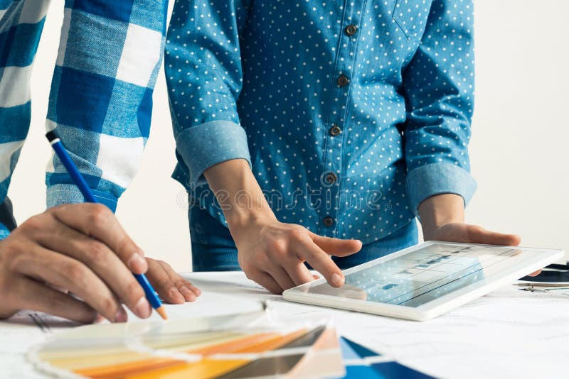 Designers Selecting Color Palette for Project Stock Photo - Image of ...