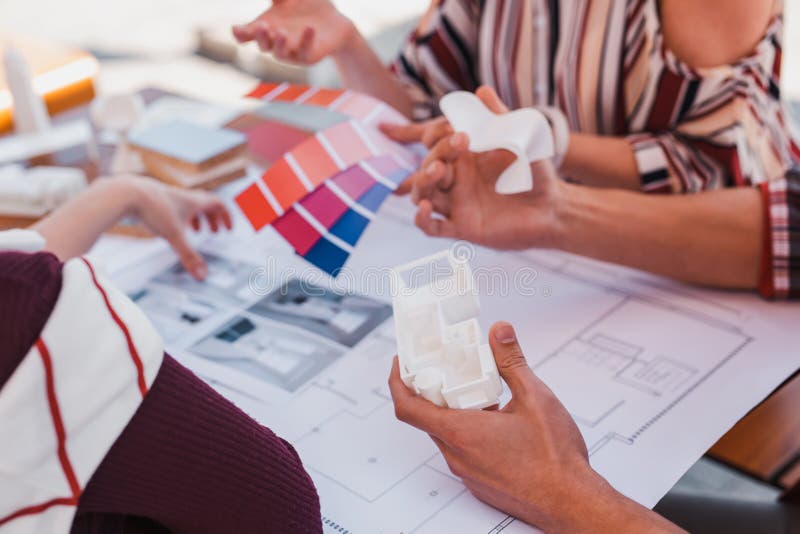 Designers Working on the Interior Design Project Together Stock Image ...