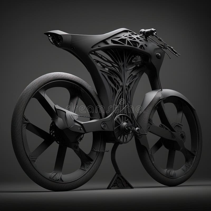 Designing a Black Bicycle. Generative AI Stock Illustration ...