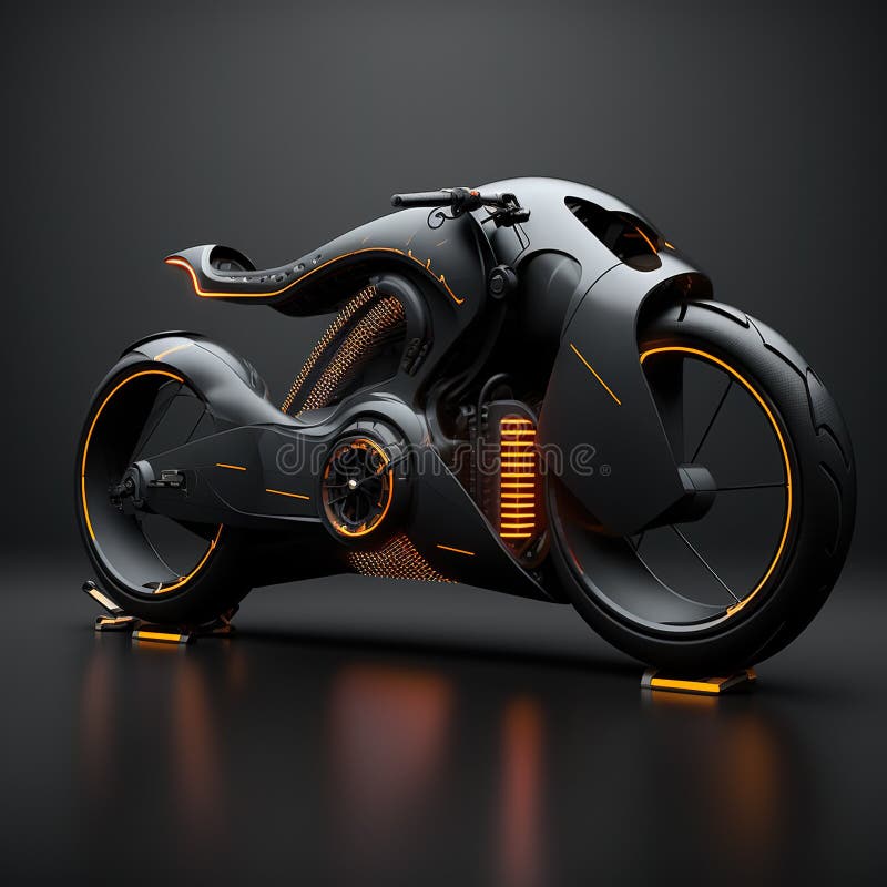 Designing a Black Bike. Generative AI Stock Illustration - Illustration ...