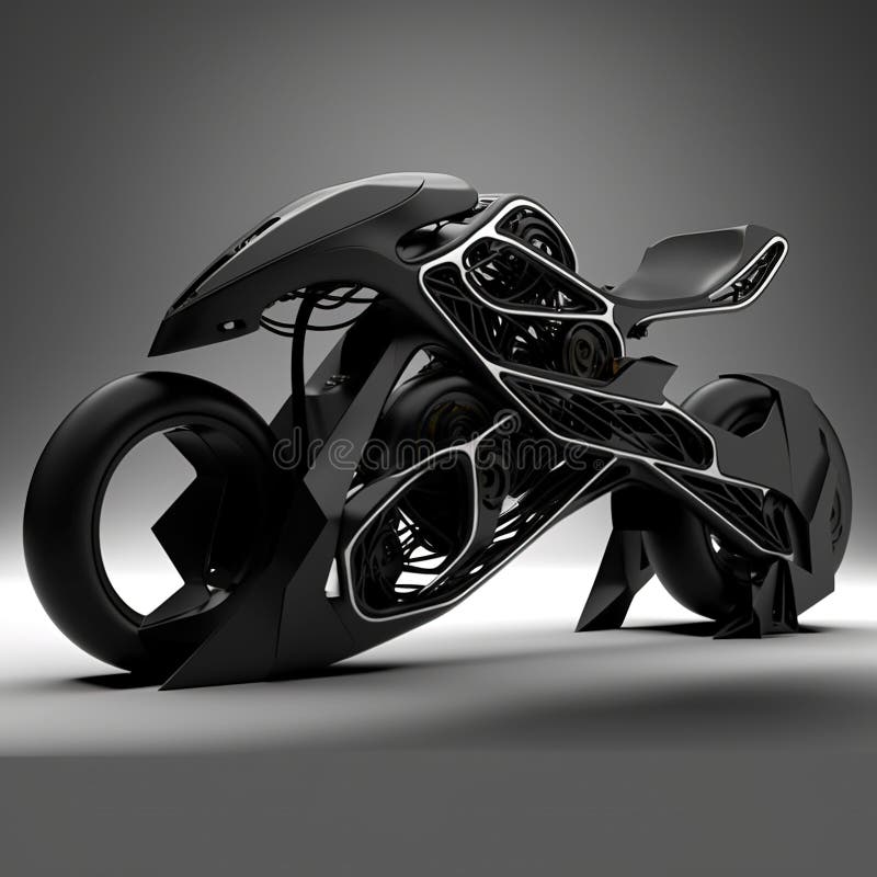 Designing a Black Bike. Generative AI Stock Illustration - Illustration ...